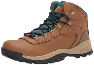 columbia women's newton ridge plus hiking shoe, elk, river blue, 8