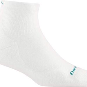 Darn Tough Women's Run 1/4 Ultra-Lightweight with Cushion - Medium White Merino Wool Socks for Running