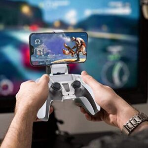 Phone Mount Clip for PS5 Controller, for iPhone, Android with PS Remote Play with OTG USB Type C & Micro USB Cable, 4 Thumb Grip Caps