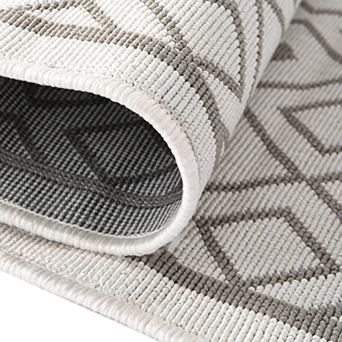 Unique Loom Outdoor Trellis Collection Area Rug - Kafes (7' 10" x 10' Rectangle, Ivory/ Gray)