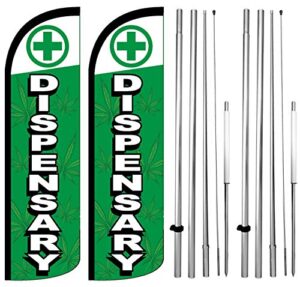 dispensary windless swooper flag pole w/ground spike kits gq-h, 2 pack