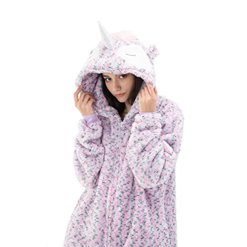 Adult Unicorn Costume, Cartoon One Piece Pajamas Halloween Christmas Cosplay Onesie Womens Gifts