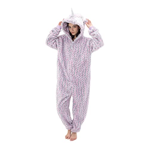 Adult Unicorn Costume, Cartoon One Piece Pajamas Halloween Christmas Cosplay Onesie Womens Gifts