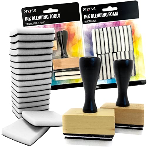 Pixiss Mini Ink Blending Tools - Square (Mini Ink Blending Tool with Added Replacement Foams)