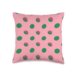 summer watermelon co cute pink watermelons summer pattern for women or girls throw pillow, 16x16, multicolor