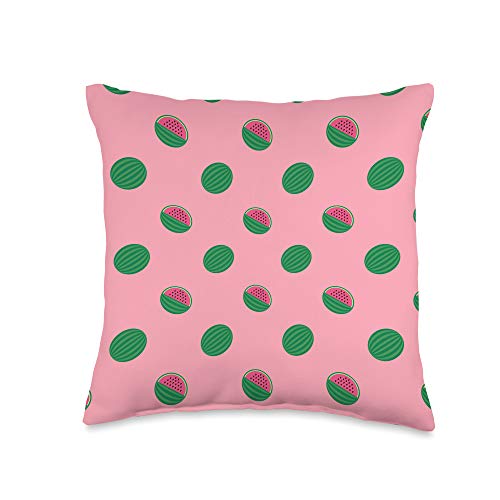 Summer Watermelon Co Cute Pink Watermelons Summer Pattern for Women or Girls Throw Pillow, 16x16, Multicolor