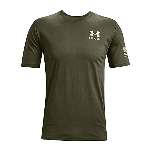 Under Armour Men's New Freedom Flag T-Shirt , Marine Od Green (390)/Desert Sand , Large