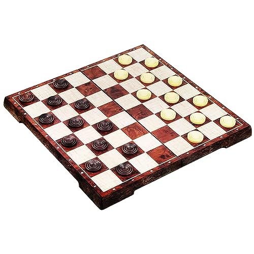 Qlisytpps Wooden Travel Chess Set,Waterproof Chess Checkers 2-in-1 Magnetic Chess Board Set,12.6 in x 12.6 in Portable Folding Chess,Beginner Chess Sets for Children and Adults