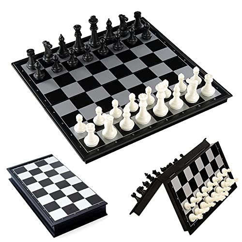 Luoyer 9.8 Inch Portable Travel Chess Set Magnetic Folding Chessboard Small Chess Board Game Sets Strategic for Teens Adults Beginners