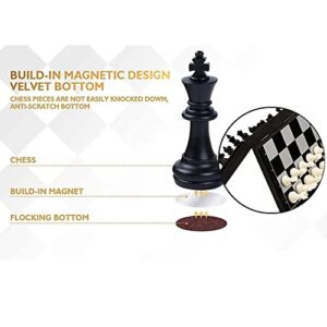 Luoyer 9.8 Inch Portable Travel Chess Set Magnetic Folding Chessboard Small Chess Board Game Sets Strategic for Teens Adults Beginners