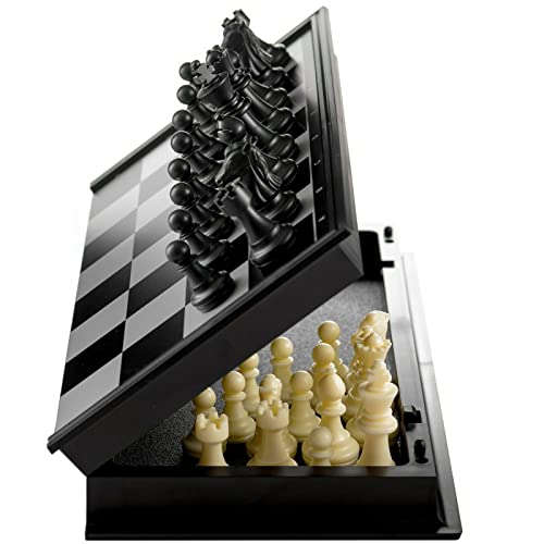 Luoyer 9.8 Inch Portable Travel Chess Set Magnetic Folding Chessboard Small Chess Board Game Sets Strategic for Teens Adults Beginners