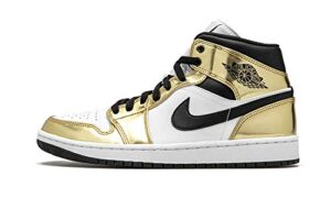 jordan air 1 mid se metallic gold/black-white mens dc1419 700 - size 10