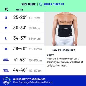 Kewlioo Men's Heat Trapping Waist Toner - Waist Trainer for Men - Comfortable & Discreet Waist Trimmer (Black, L)