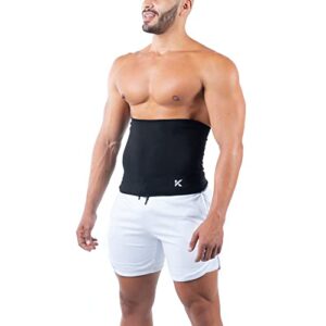 Kewlioo Men's Heat Trapping Waist Toner - Waist Trainer for Men - Comfortable & Discreet Waist Trimmer (Black, L)