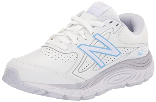 New Balance Women's 840 V3 Walking Shoe, White/Silent Grey, 8.5 X-Wide