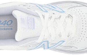 New Balance Women's 840 V3 Walking Shoe, White/Silent Grey, 8.5 X-Wide