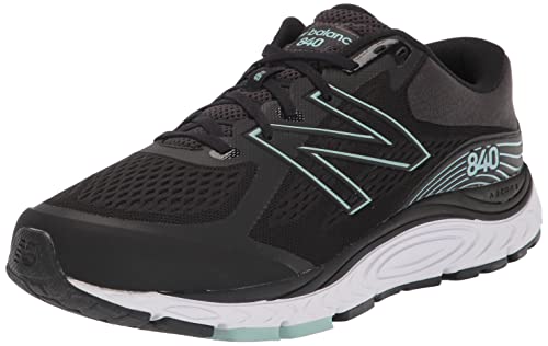 New Balance Women's 840 V5 Running Shoe, Black/Storm Blue, 8 Wide