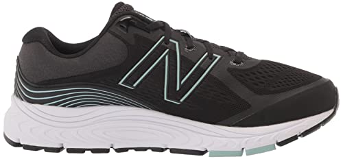 New Balance Women's 840 V5 Running Shoe, Black/Storm Blue, 8 Wide