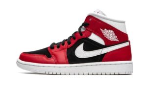 nike women's jordan 1 mid shoe, gym red/white-black, 7