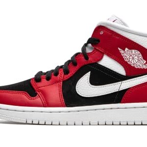 Nike Women's Jordan 1 Mid shoe, Gym Red/White-black, 7