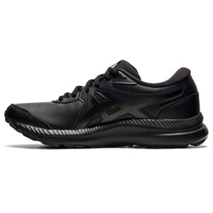 asics women's gel-contend sl walking shoes, 8.5, black/black