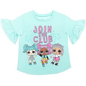 L.O.L. Surprise! Toddler Girls T-Shirt and Bike Shorts Outfit Set Tie Dye Light Blue 4T