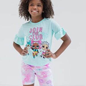 L.O.L. Surprise! Toddler Girls T-Shirt and Bike Shorts Outfit Set Tie Dye Light Blue 4T