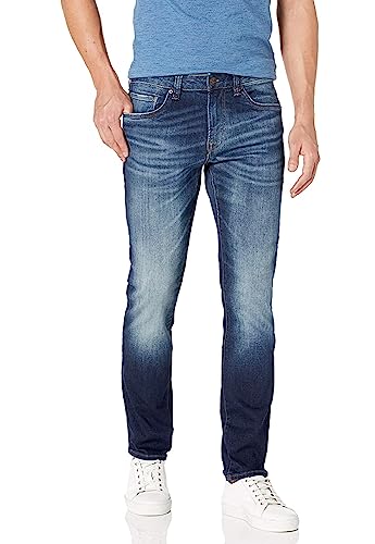 Buffalo David Bitton Men's Slim Ash Jeans, Light Medium Indigo, 32x32