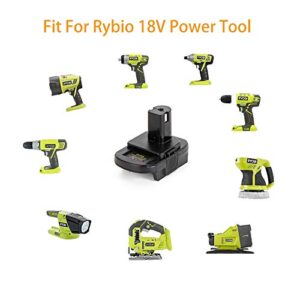 RYG USB Battery Adapter for Milwaukee 18V Li-Ion and for Dewalt 18V Battery Convert to for Ryobi 18V P108 ABP1801 Battery