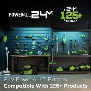 Greenworks 2 x 24V (48V) Cordless Axial Leaf Blower (125 MPH / 515 CFM / 125+ Compatible Tools), (2) 2.0Ah Batteries and Dual Port Charger Included