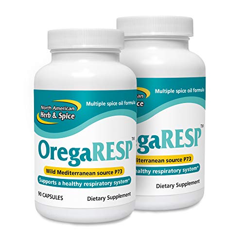 NORTH AMERICAN HERB & SPICE OregaResp P73 - 90 Capsules - Pack of 2 - Supports Immune & Respiratory Health - Multiple Spice Oil Complex with Oreganol P73 Oregano Oil - Non-GMO - 90 Total Servings