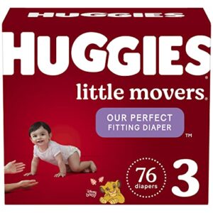 baby diapers size 3, 76 ct, huggies little movers