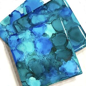 Pixiss Blue Alcohol Inks Set, 5 Shades of Highly Saturated Blue Alcohol Ink, for Resin Petri Dishes, Alcohol Ink Paper, Tumblers, Coasters, Resin Dye