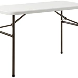 COSCO 4 ft. Straight Folding Utility Table, White, Indoor & Outdoor, Portable Desk, Camping, Tailgating, & Crafting Table