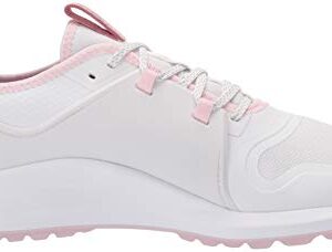 PUMA Women's Ignite Fasten8 Golf Shoe, White Silver-Pink Lady, 7.5