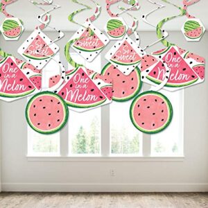 Big Dot of Happiness Sweet Watermelon - Fruit Party Hanging Decor - Party Decoration Swirls - Set of 40