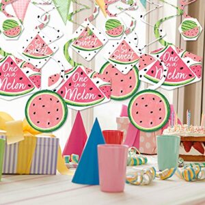 Big Dot of Happiness Sweet Watermelon - Fruit Party Hanging Decor - Party Decoration Swirls - Set of 40