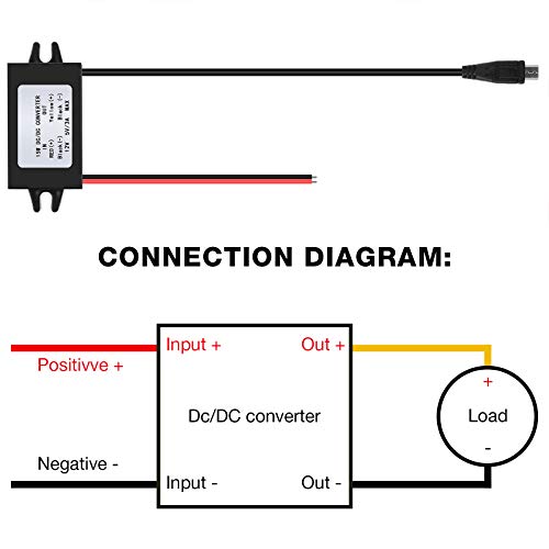 DC-DC Buck Converter Module 12V to 5V Micro USB Power Adapter Compatible with Ring Alarm Keypad (3 Pieces)