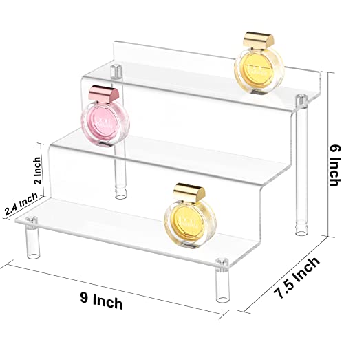 Grarry Acrylic Risers Display Shelf, 9” Perfume Organizer Stand, Acrylic Riser for Display Compatible with Funko POP Shelf, Acrylic Display Stands for Cupcake Stand Cologne Organizer Perfume Holder