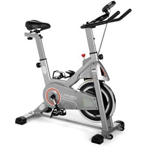 lanos exercise bike, stationary bike for indoor cycling | the perfect exercise bikes for home gym | indoor exercise bike for men and women | stationary bike | comfortable seat cushion, silent belt drive, ipad holder