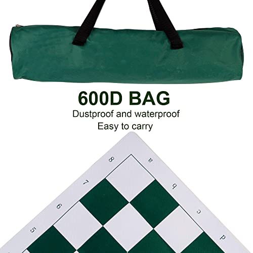 Juegoal 20" Portable Chess & Checkers Set, 2 in 1 Travel Board Games for Kids and Adults, Folding Roll up Chess Game Sets, Extra 26 Checker Pieces, Tournament Thick Mousepad Mat with Storage Bag