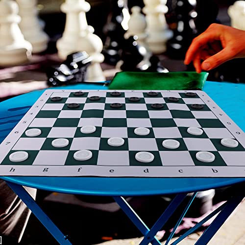 Juegoal 20" Portable Chess & Checkers Set, 2 in 1 Travel Board Games for Kids and Adults, Folding Roll up Chess Game Sets, Extra 26 Checker Pieces, Tournament Thick Mousepad Mat with Storage Bag