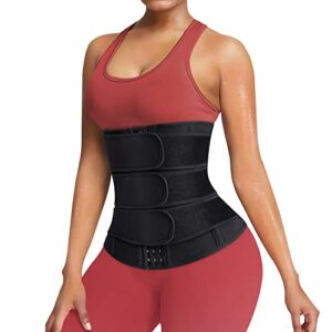 biyhcuy women waist trainer belt tummy control workout waist cincher sauna sweat girdle sport waist trimmer slim belly band (small, black)