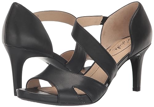 LifeStride Women's Mega Dress Sandal Heeled, Black Patent, 7.5