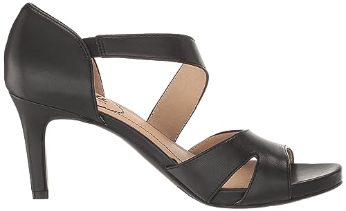 LifeStride Women's Mega Dress Sandal Heeled, Black Patent, 7.5