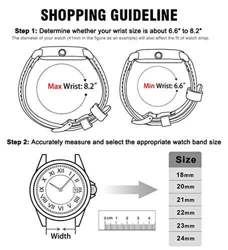 Ritche Genuine 20mm Leather Watch Band for Samsung Galaxy Watch 6 Classic Omega x Swatch Moonswatch Classic Vintage Quick Release Watch Bands for Men Women Compatible with Timex Easy Reader 38mm / Seiko SARB017 / Citizen BN0150-28E / Samsung Galaxy 3 41mm