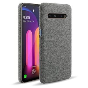 grandcase lg v60 thinq 5g case,ultra-thin felt cloth anti-fingerprint shock absorber protective cover for lg v60 thinq 5g 6.8" -dark grey