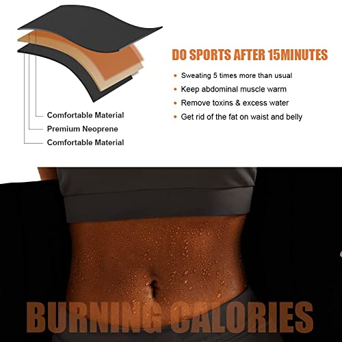 Wonder-Beauty Waist Trainer for Women Plus Size Two Belts Neoprene Workout Corset Waist Trainer Cincher Trimmer Sauna Belt with Zipper