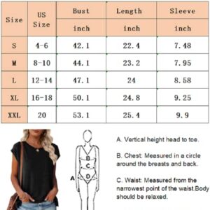 MIROL Women's Short Sleeve Tunic Tops 2023 Basic Loose T Shirts Solid Color Batwing Cap Sleeve Casual Tee Khaki