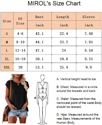 MIROL Women's Short Sleeve Tunic Tops 2023 Basic Loose T Shirts Solid Color Batwing Cap Sleeve Casual Tee Khaki